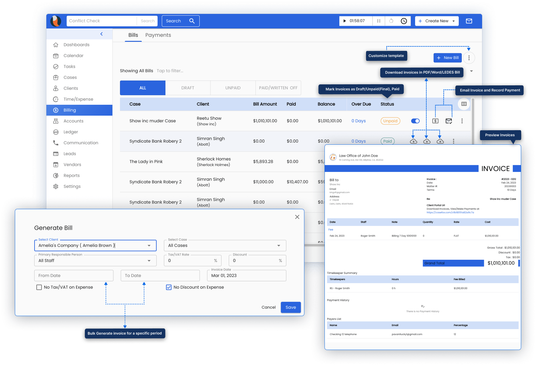 Casefox 1 Legal Billing Software For Lawyers And Law Firms